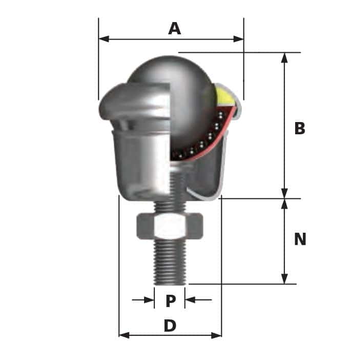 Alwayse Ball Transfer Unit Thread Fixing Unit 1003 - Alwayse